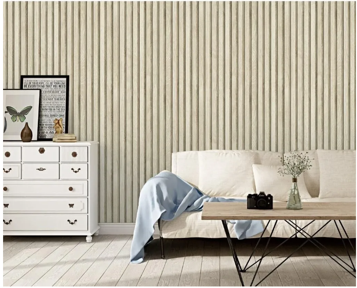 PAPEL TAPIZ laminas verticales crema : Valegros Decor | Construex